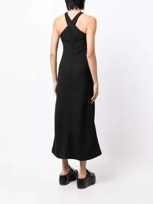 Rosetta Getty Cross-neck Sleeveless Midi Dress