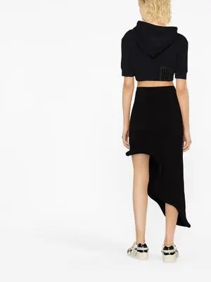 Raf Simons Cropped Short-sleeve Hoodie - Black