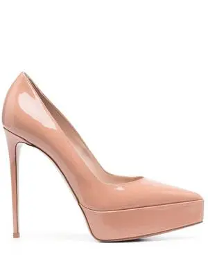 LE SILLA 125mm Uma Patent-leather Pumps - Neutrals