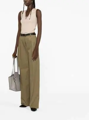 Brunello Cucinelli Ribbed Tank Top With Monili Chain Detail - Neutrals