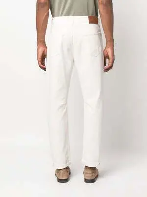 Brunello Cucinelli Dyed Denim Trousers - White