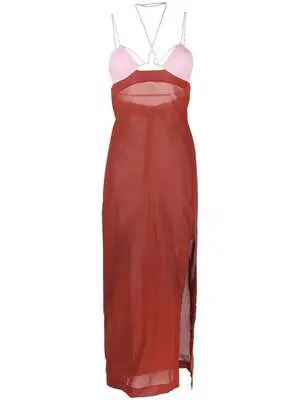 NENSI DOJAKA Strappy Semi-sheer Dress - Purple