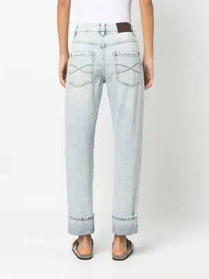 Brunello Cucinelli Roll-cuff Straight-leg Jeans