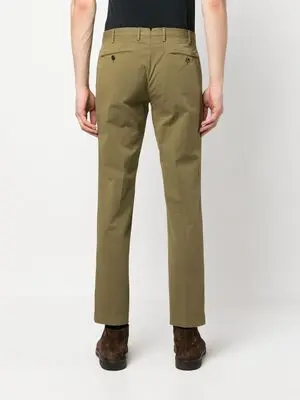 PT TORINO Straight-leg Stretch-cotton Trousers - Green