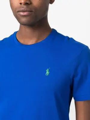 Polo Ralph Lauren Embroidered-logo Short-sleeve T-shirt - Blue