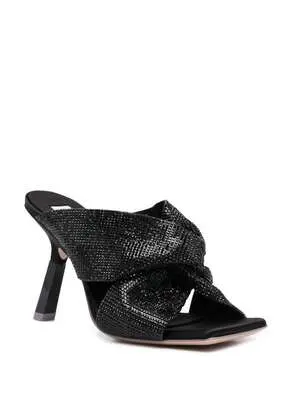 SEBASTIAN MILANO 100mm Crystal-embellished Sandals - Black