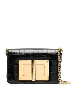 TOM FORD Crocodile-effect Leather Shoulder Bag