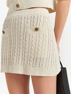 Prada Cable-knit Cotton Miniskirt