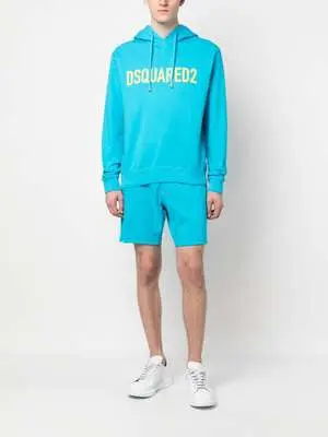 Dsquared2 Logo-print Cotton Hoodie - Blue