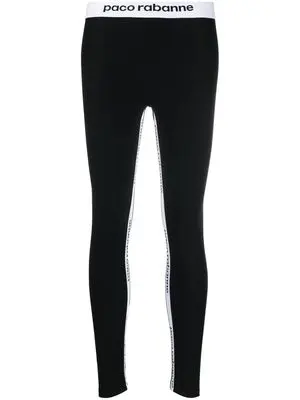 Rabanne Logo Tape Leggings - Black