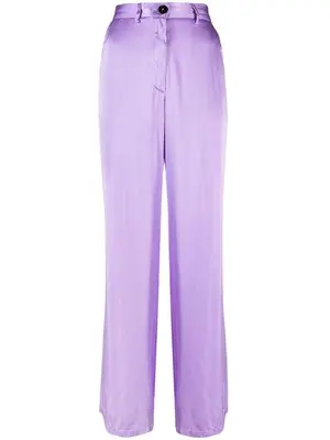 FORTE_FORTE Loose-fitting Silk Trousers