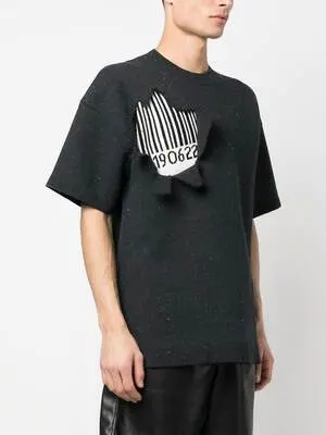 JW Anderson Barcode-motif Crew-neck T-shirt - Grey