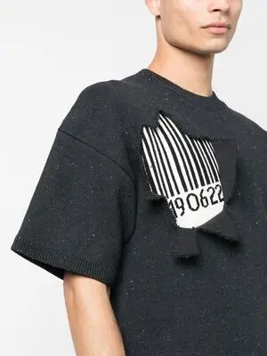 JW Anderson Barcode-motif Crew-neck T-shirt - Grey