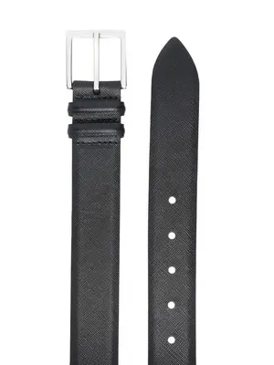 ORTIGNI Buckle-fastening Leather Belt - Black