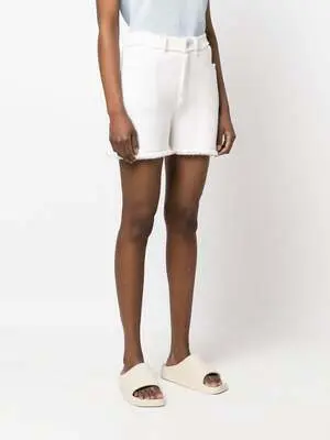 BARRIE Fringe-detail Shorts - White
