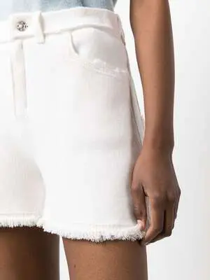 BARRIE Fringe-detail Shorts - White