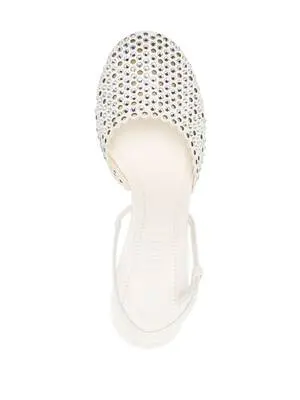 3JUIN 110mm Rhinestone Leather Pumps - Neutrals