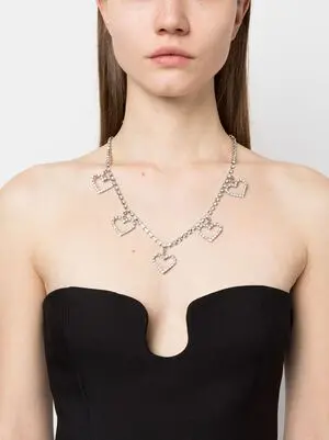 Alessandra Rich Crystal Heart Pendant Necklace
