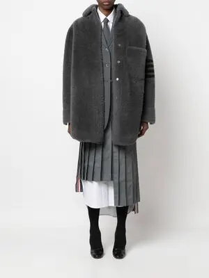 Thom Browne 4-bar Stripe Shearling Jacket