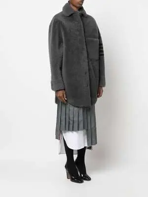 Thom Browne 4-bar Stripe Shearling Jacket