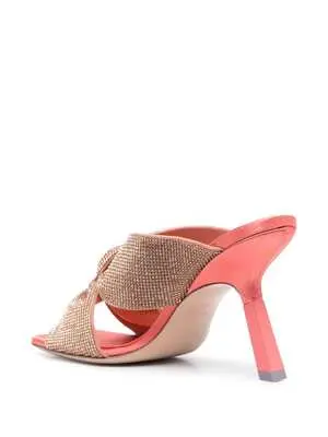 SEBASTIAN MILANO Crystal-embellished High Heel Sandals - Orange