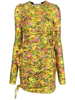 Philosophy Di Lorenzo Serafini All-over Floral-print Mini Dress - Yellow