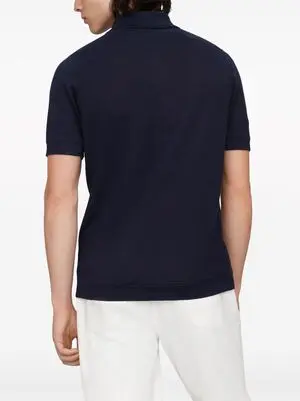 Brunello Cucinelli Linen-blend Polo Shirt - Blue