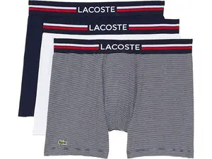 Lacoste Boxer Briefs 3-pack French Flag Iconic Lifestyle Underwear Blue/white - Navy