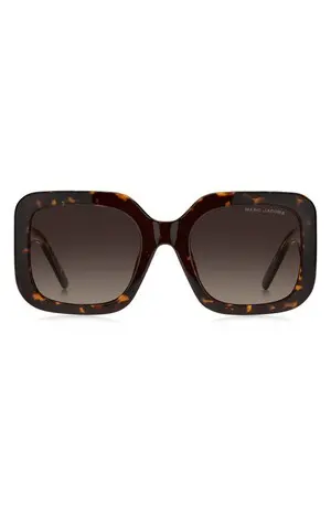 Marc Jacobs 53mm Polarized Square Sunglasses - Havana/brown Gradient
