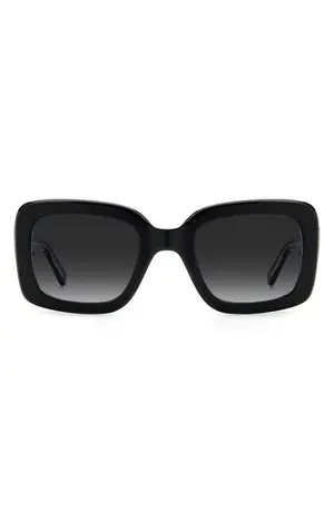 Kate Spade New York Bellamys 52mm Gradient Rectangle Sunglasses - Black/grey Shaded