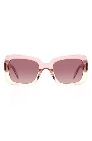 Kate Spade New York Bellamys 52mm Gradient Rectangle Sunglasses - Pink/burgundy Shaded