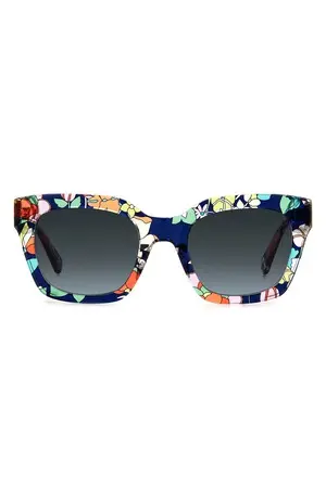 Kate Spade New York Kate Spade New York 50mm Gradient Polarized Square Sunglasses Blue Pattern Multi/grey Shaded