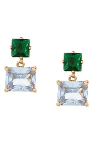 Ettika Crystal Square Drop Earrings