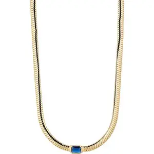 Nadri Omega Collar Necklace - Gold With Sapphire