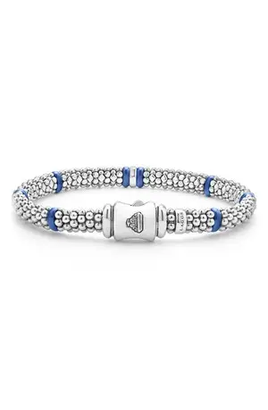Lagos Caviar Diamond & Ceramic Station Bracelet - Marine