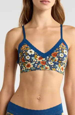 MEUNDIES Feelfree Lace Trim Plunge Bralette - In Bloom