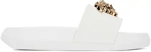 Versace Versace White Palazzo Slides - 1w01v White