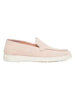 Santoni Women's Suede Loafers - Light Pink  - Light Pink