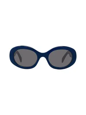 Celine Women's Triomphe 52MM Oval Sunglasses - Black Blue