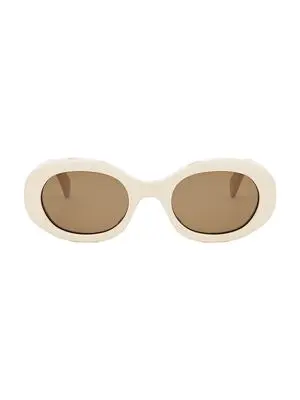 Celine Women's Triomphe 52MM Oval Sunglasses - Black Bone Brown