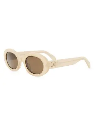 Celine Women's Triomphe 52MM Oval Sunglasses - Black Flax Brown