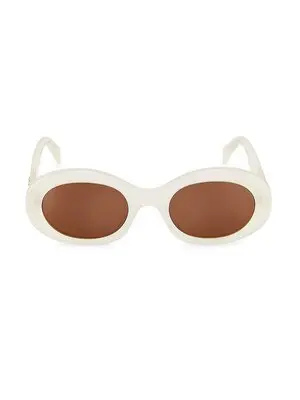 Celine Women's Triomphe 52MM Oval Sunglasses - Black Ivory