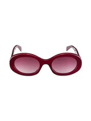 Celine Women's Triomphe 52MM Oval Sunglasses - Black Red