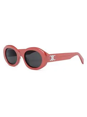 Celine Women's Triomphe 52MM Oval Sunglasses - Black Shiny Red