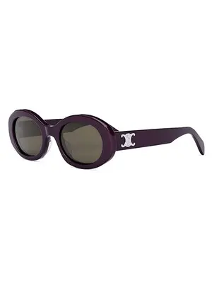 Celine Women's Triomphe 52MM Oval Sunglasses - Black Violet