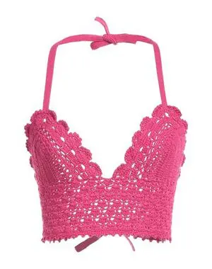 NUDE Knitted Crop Top - Magenta