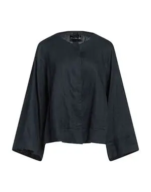 Emporio Armani Single-breasted Linen Blazer - Midnight Blue