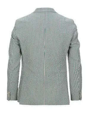 CC COLLECTION CORNELIANI Striped Single-breasted Blazer - Green