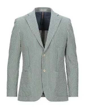CC COLLECTION CORNELIANI Striped Single-breasted Blazer - Green