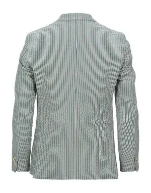 CC COLLECTION CORNELIANI Striped Single-breasted Blazer - Green